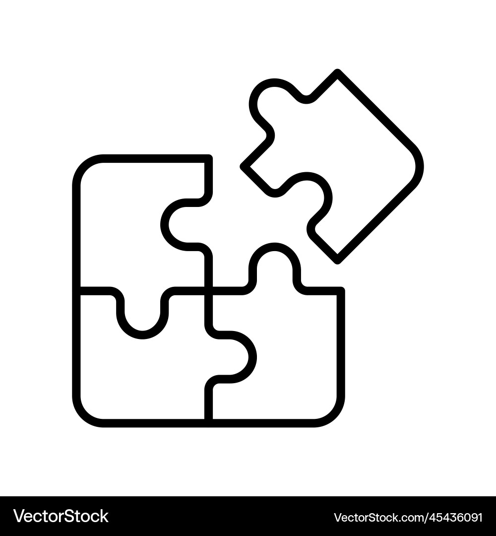 Puzzle compatible icon in flat style jigsaw Vector Image