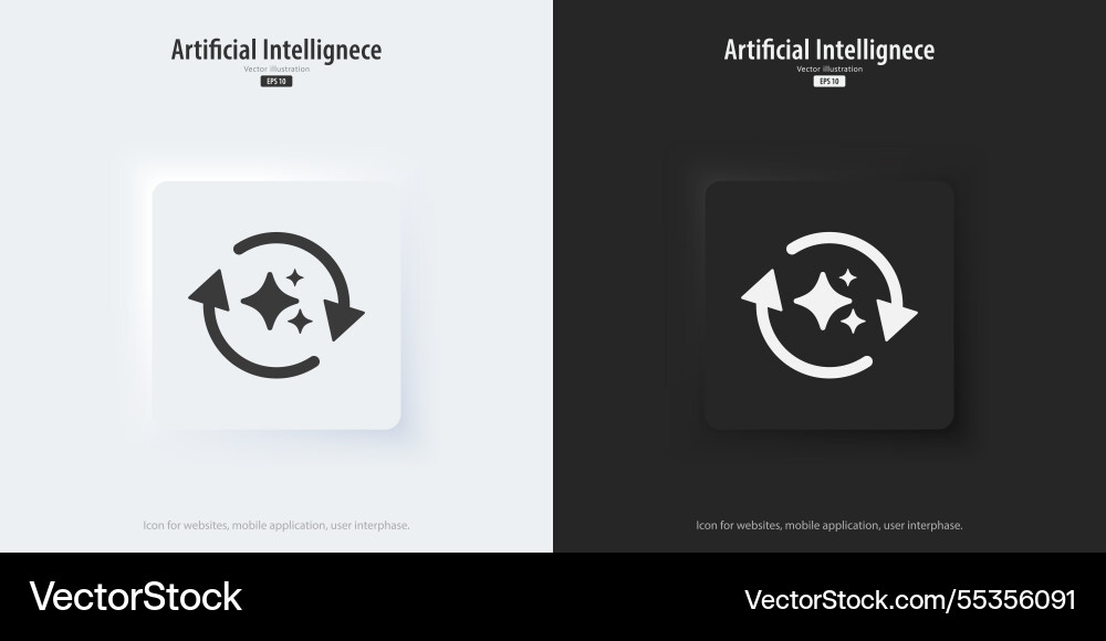 Regenerate ai button user interface a set of Vector Image