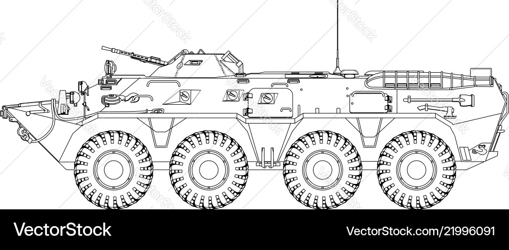 Soviet APC Outline Royalty Free Vector Image - VectorStock