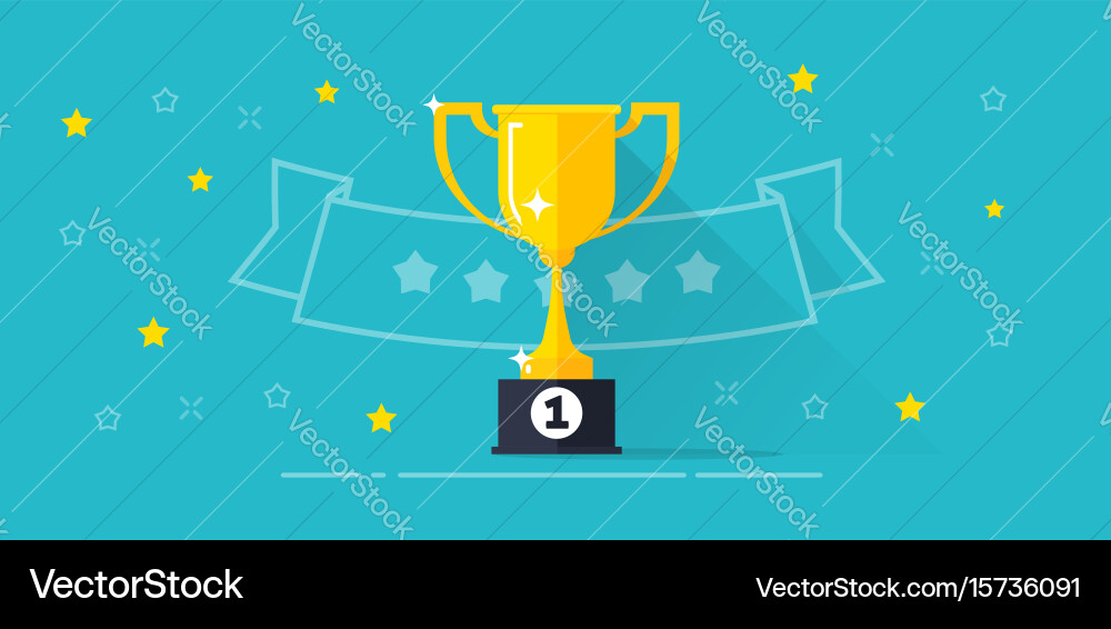 Winner award banner flat Royalty Free Vector Image