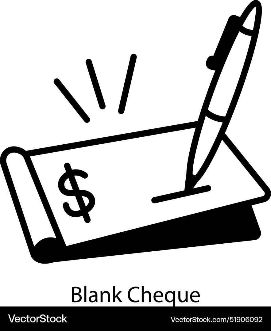 Blank cheque Royalty Free Vector Image - VectorStock