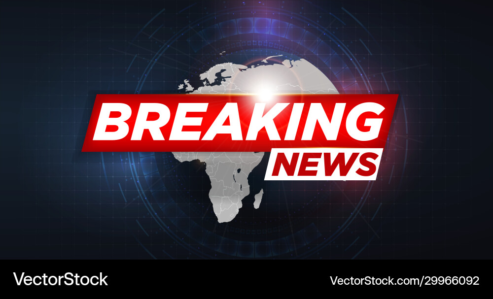 Breaking news live on world map Royalty Free Vector Image