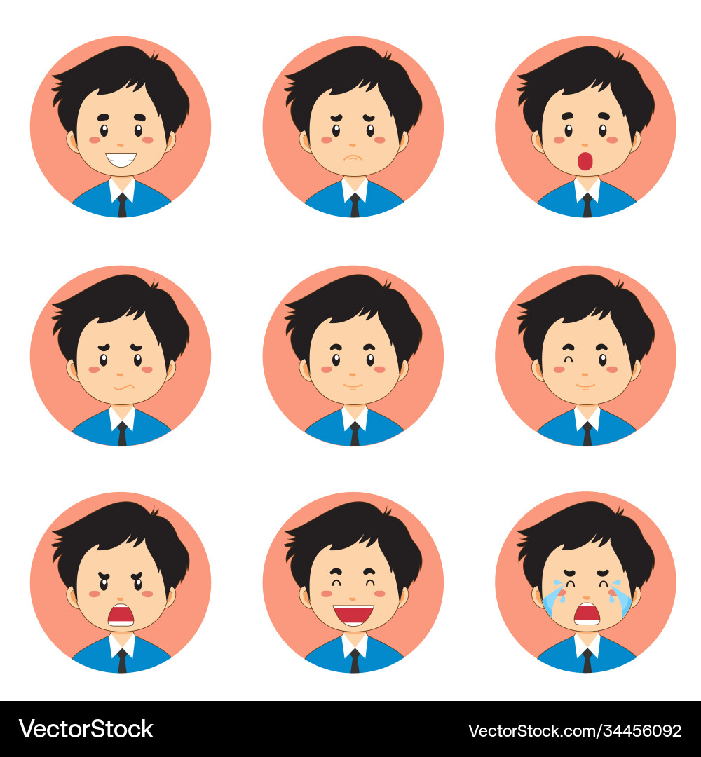 Businessman avatar with various expression Vector Image