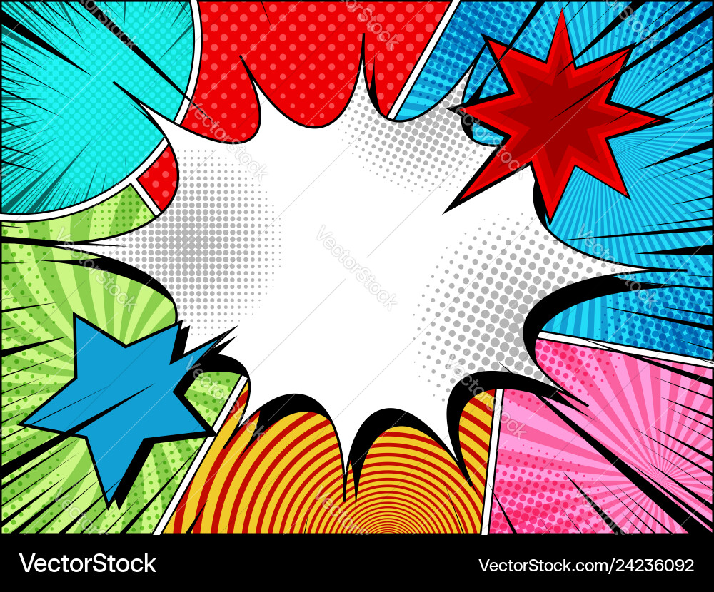 Comic page bright concept Royalty Free Vector Image