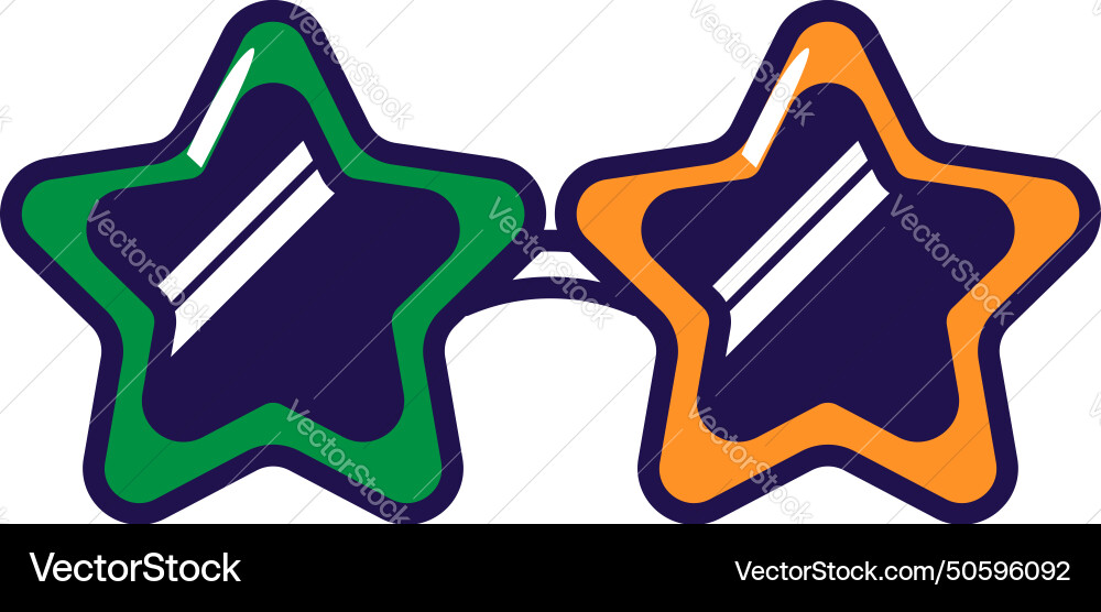 Festive carnival star shaped frame glasses Vector Image