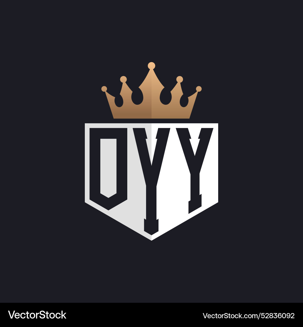 Luxury oyy logo with crown elegant initials Vector Image