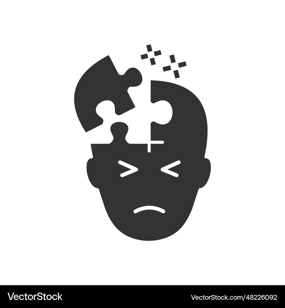 Mental disorder glyph icon on white background Vector Image