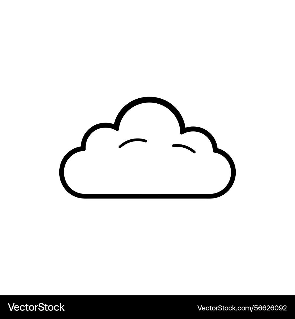 Minimalist cloud outline icon with smooth lines Vector Image