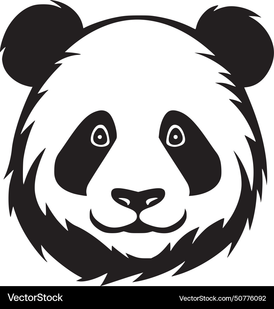 Panda - black and white isolated icon Royalty Free Vector