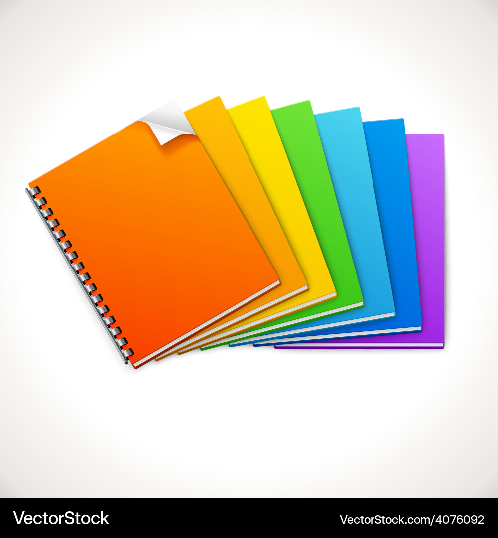 Rainbow Spiral Notebooks Royalty Free Vector Image