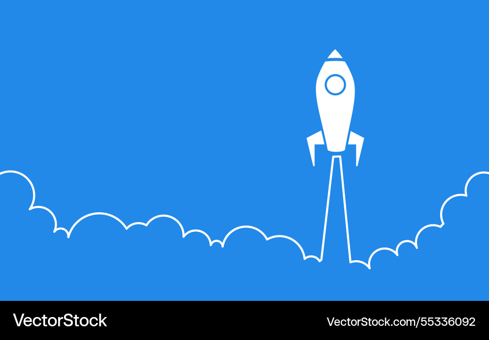 Rocket launch background new marketing strategies Vector Image