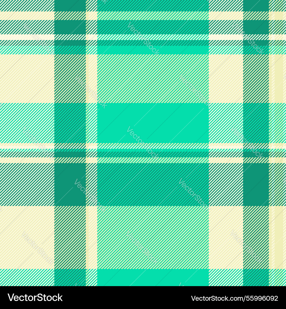 Vibrant teal and cream plaid pattern perfect Vector Image