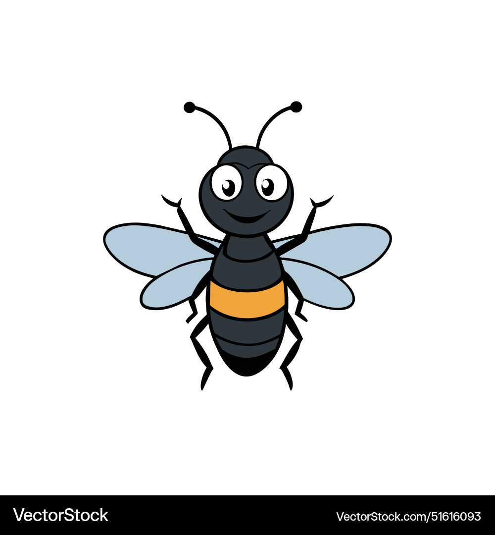 Black wasp bug speaks icon Royalty Free Vector Image