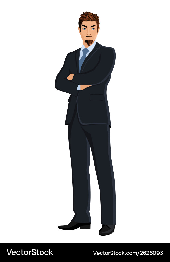 Business man isolated on white Royalty Free Vector Image