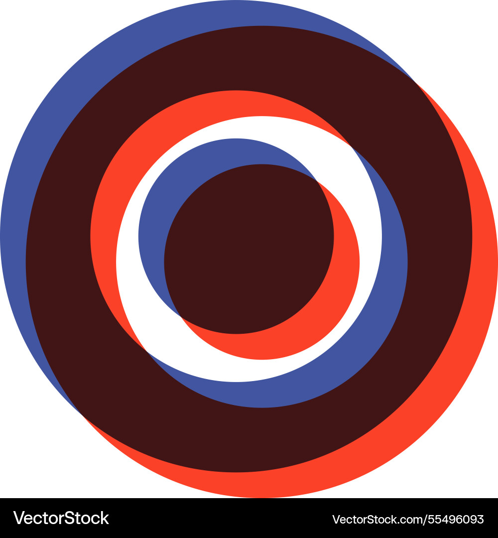 Circle inside ring risograph geometry Royalty Free Vector