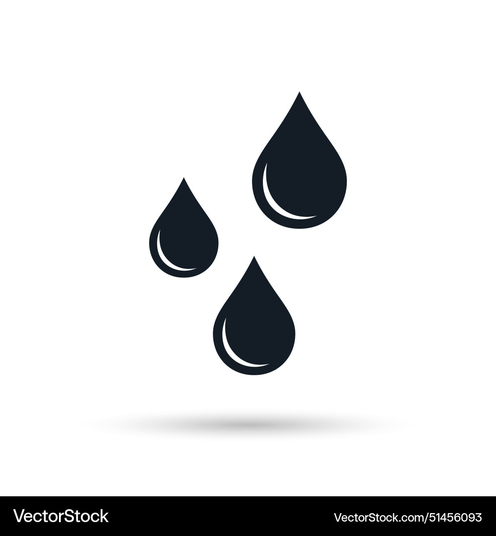 Drops icon flat style and water drop sign Vector Image