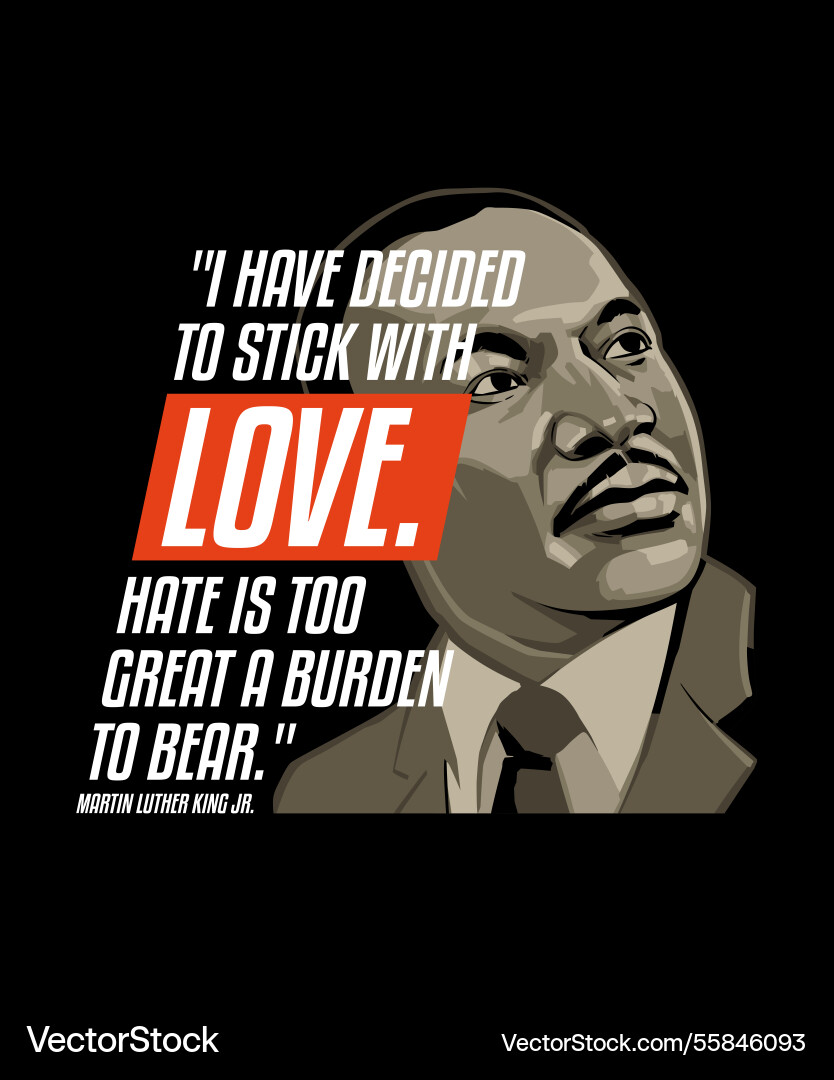 Mlk stick with love Royalty Free Vector Image - VectorStock