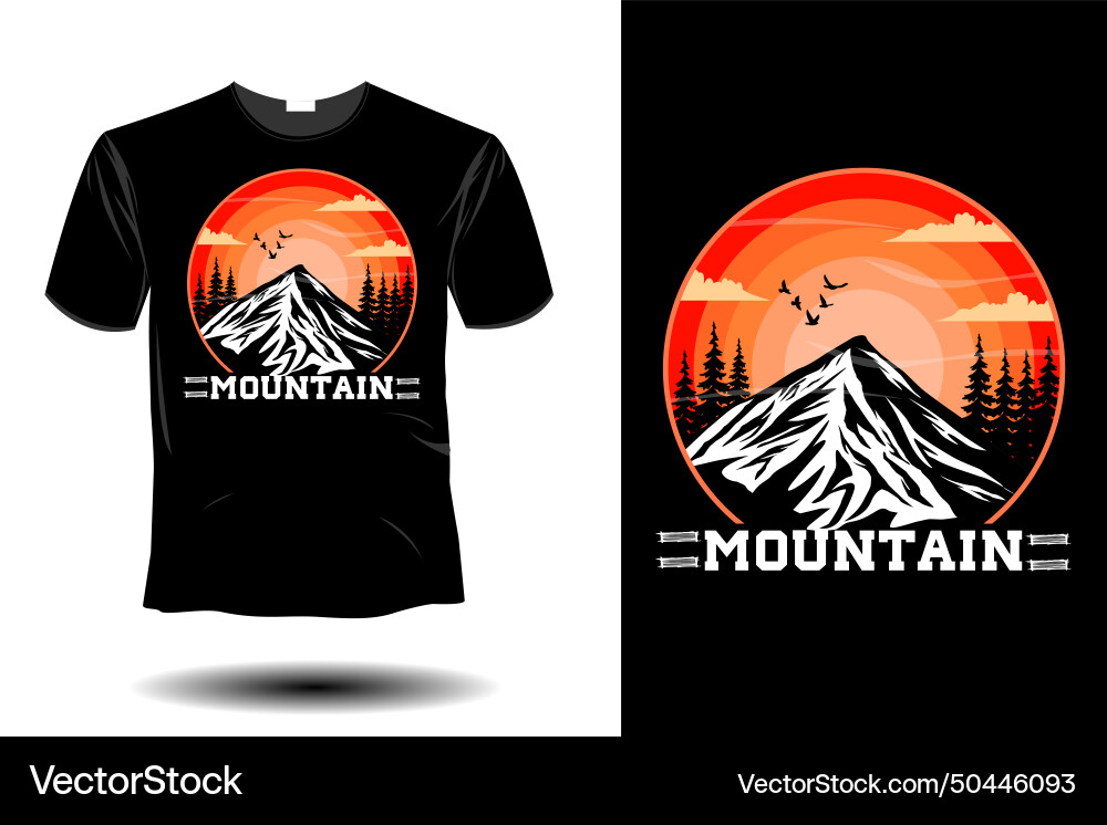 Mountain mockup retro vintage design Royalty Free Vector