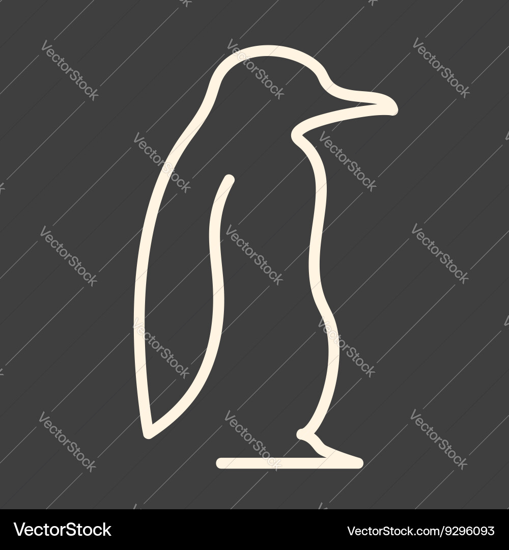 One line penguin Royalty Free Vector Image - VectorStock