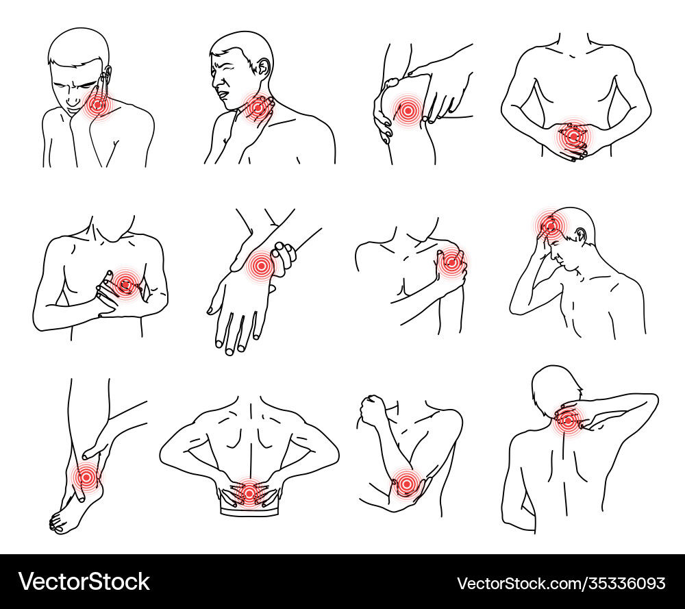 Pain Locations - Human Anatomy Royalty Free Vector Image