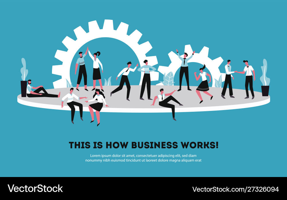Business partnership concept poster Royalty Free Vector