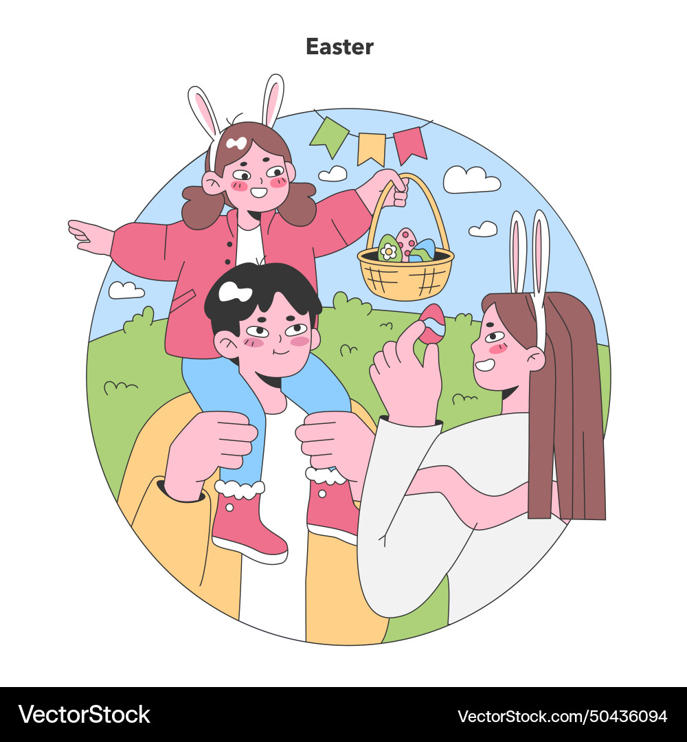 Easter celebration flat Royalty Free Vector Image