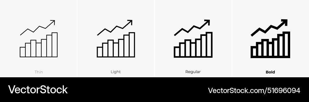 Graph icon thin light regular and bold style Vector Image