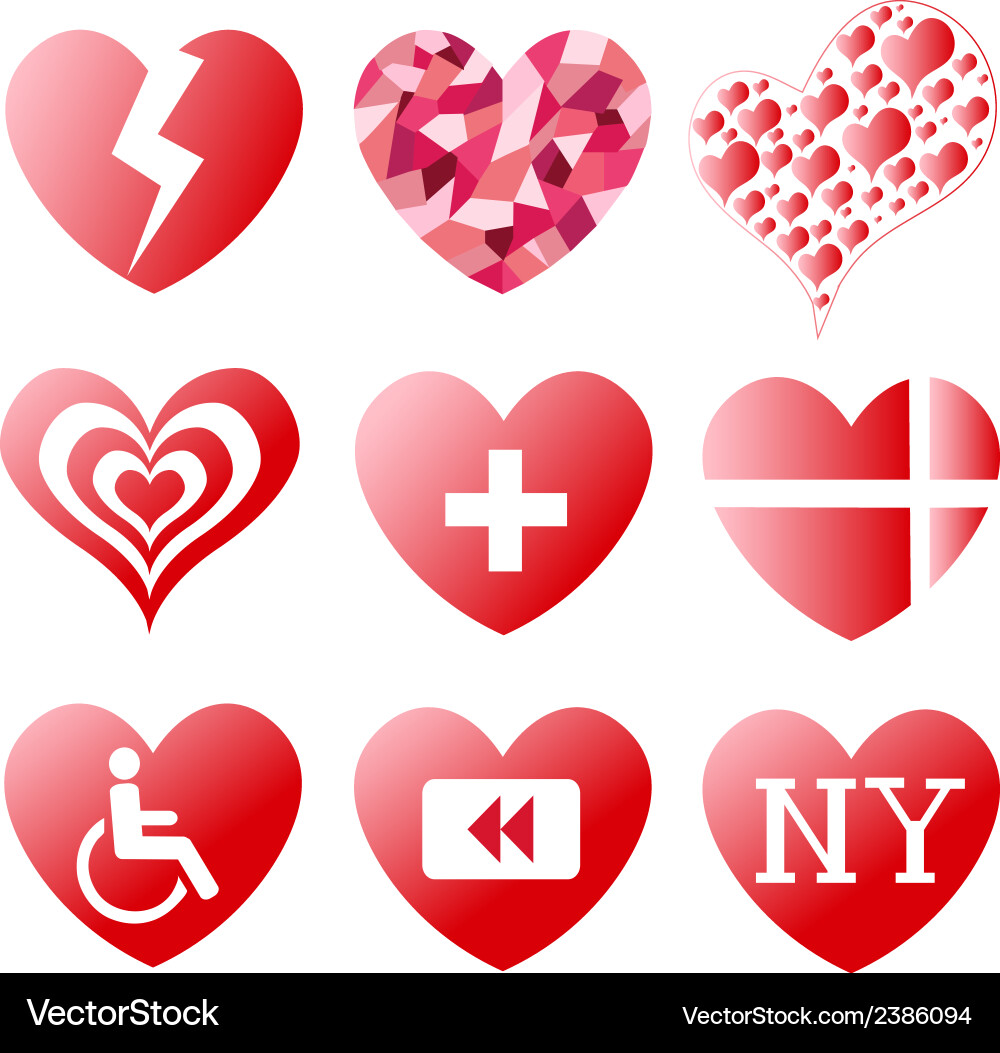 Heart symbols Royalty Free Vector Image - VectorStock