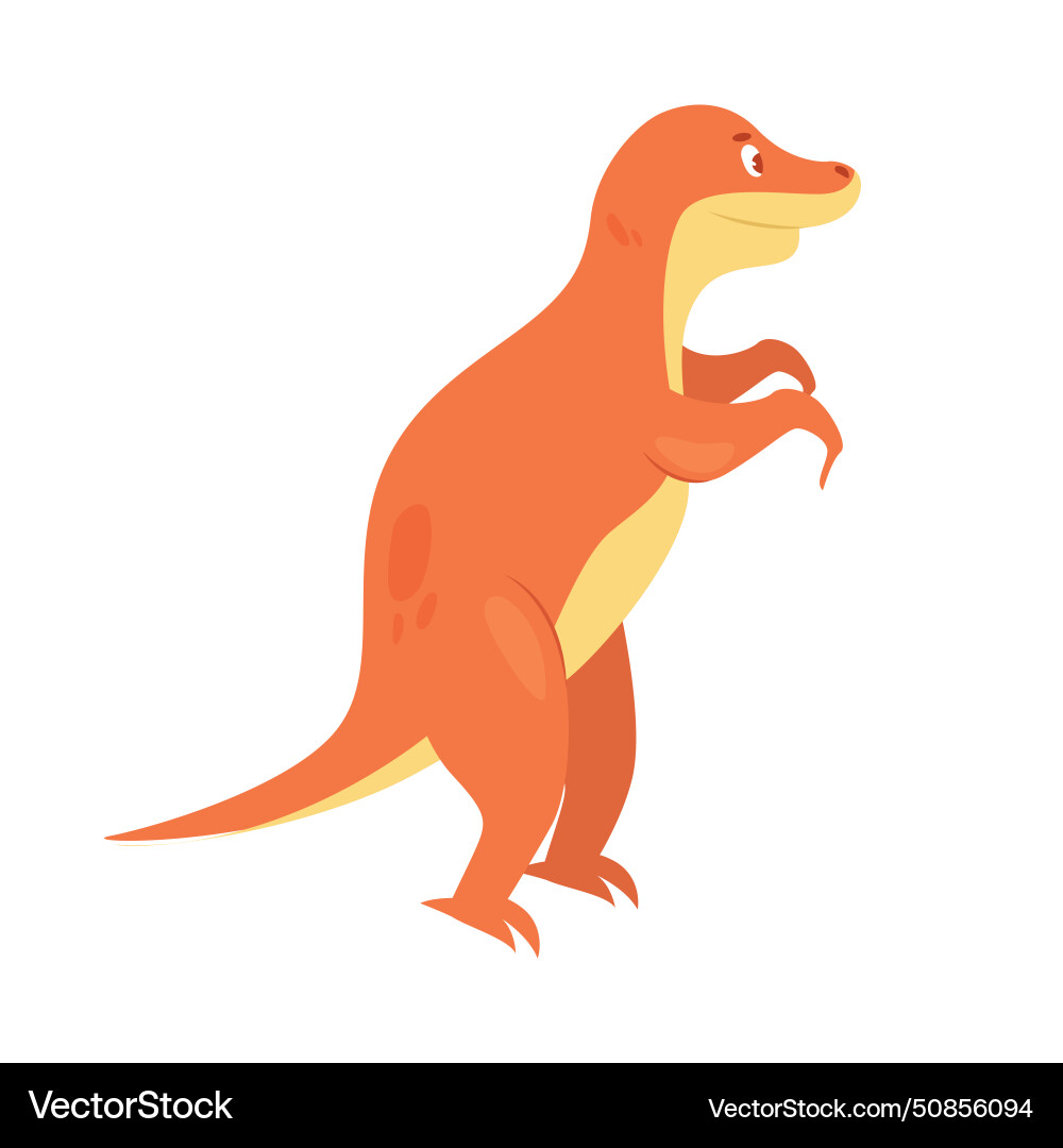 Orange raptor dinosaur Royalty Free Vector Image