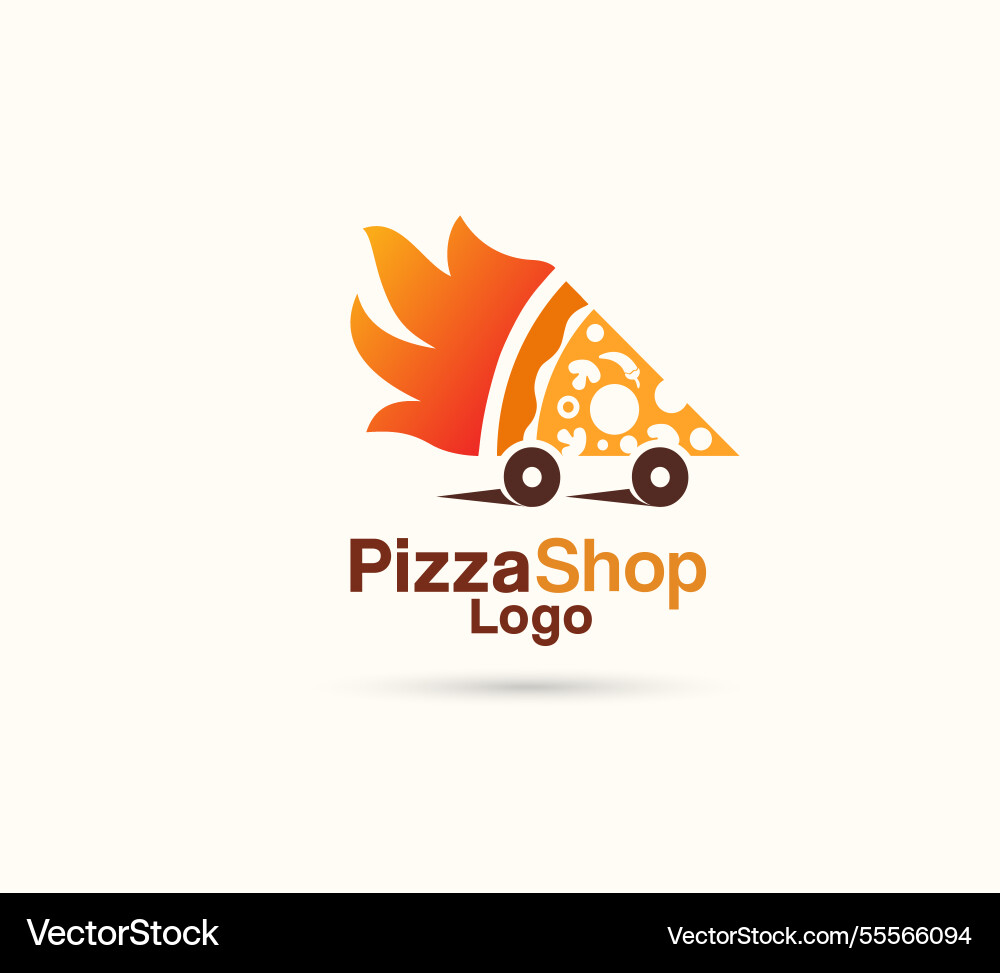 Pizza shop logo design Royalty Free Vector Image