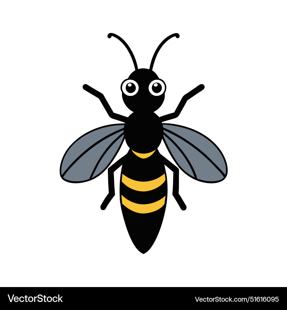 Black wasp bug stands icon Royalty Free Vector Image