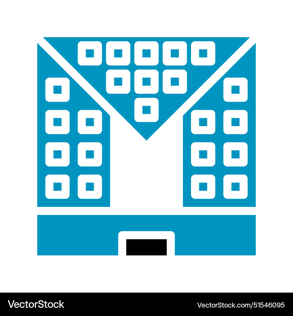 Building icon solid blue black Royalty Free Vector Image
