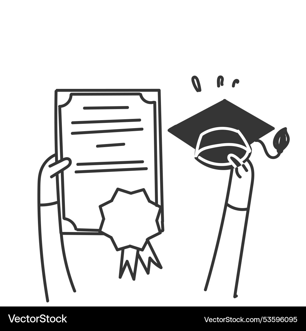 Hand holding graduation certificate Royalty Free Vector