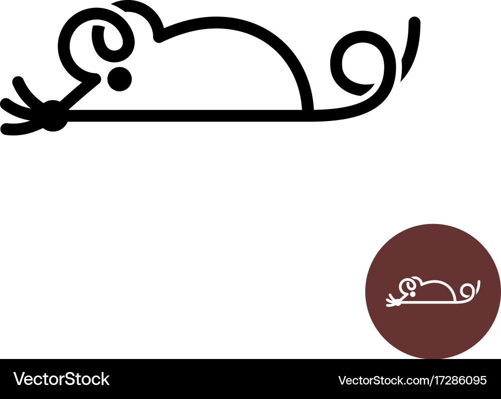 Mouse animal stylized linear logo Royalty Free Vector Image