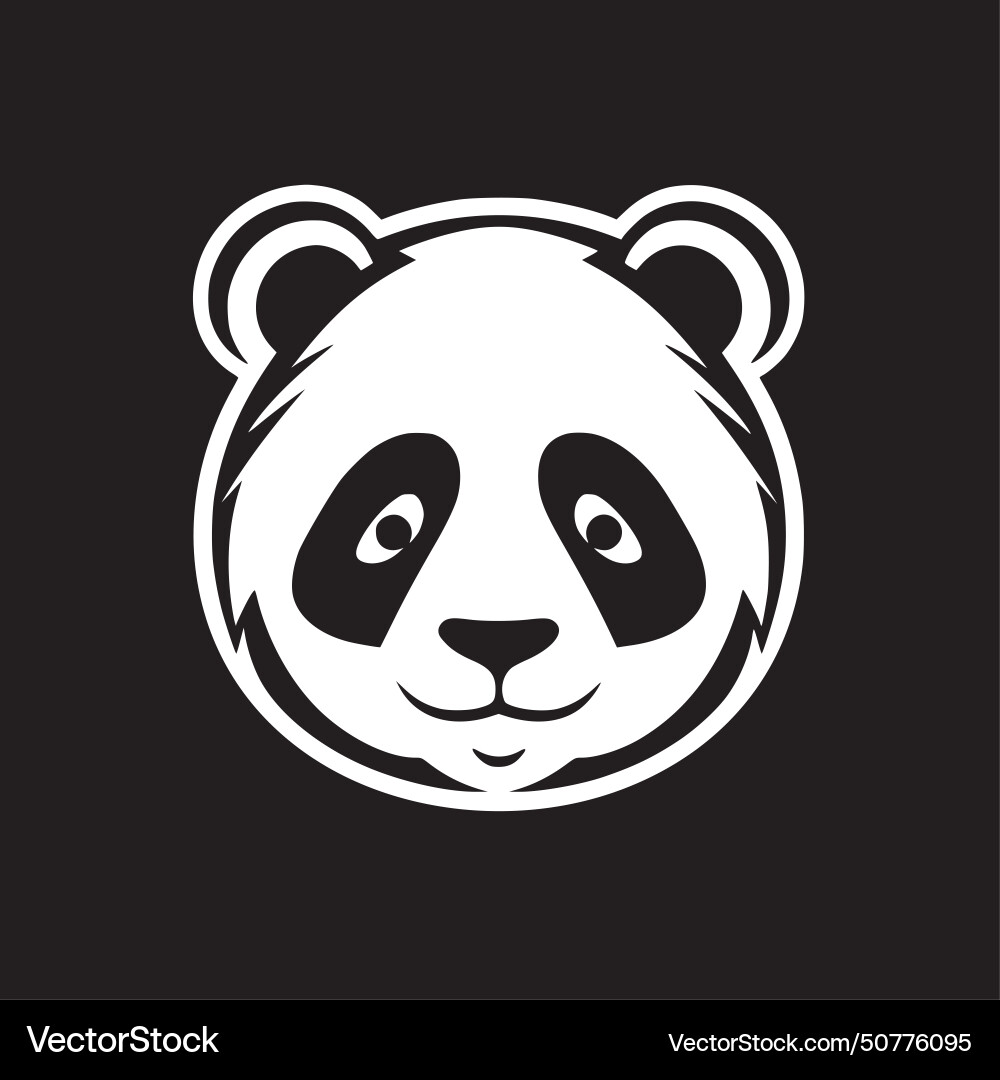 Panda - black and white Royalty Free Vector Image