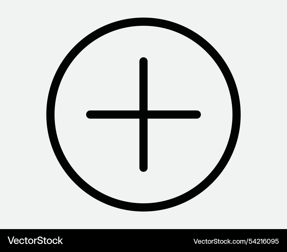 Positive round icon plus add first aid cross math Vector Image