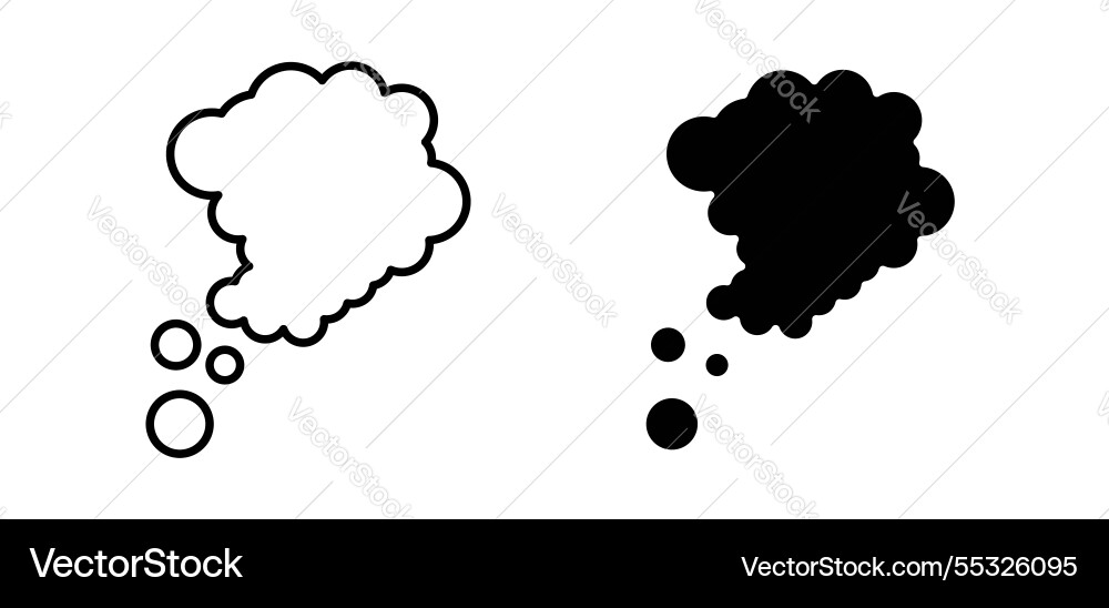 Smoke icons pack in black flat and strokes Vector Image