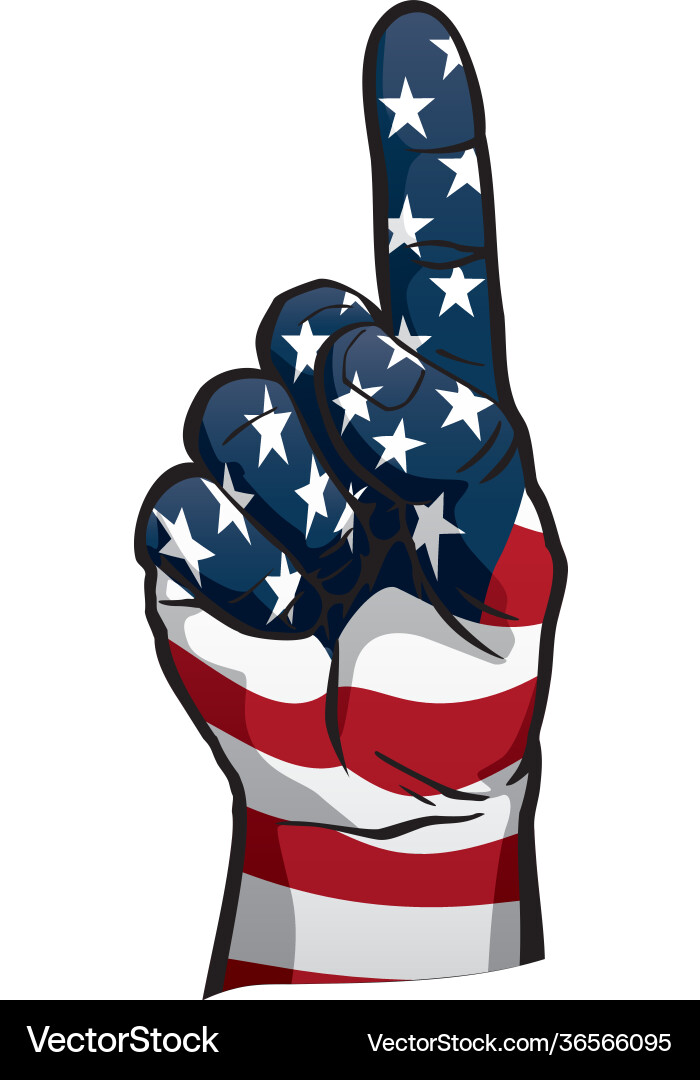 Usa one flag patriotic hand Royalty Free Vector Image