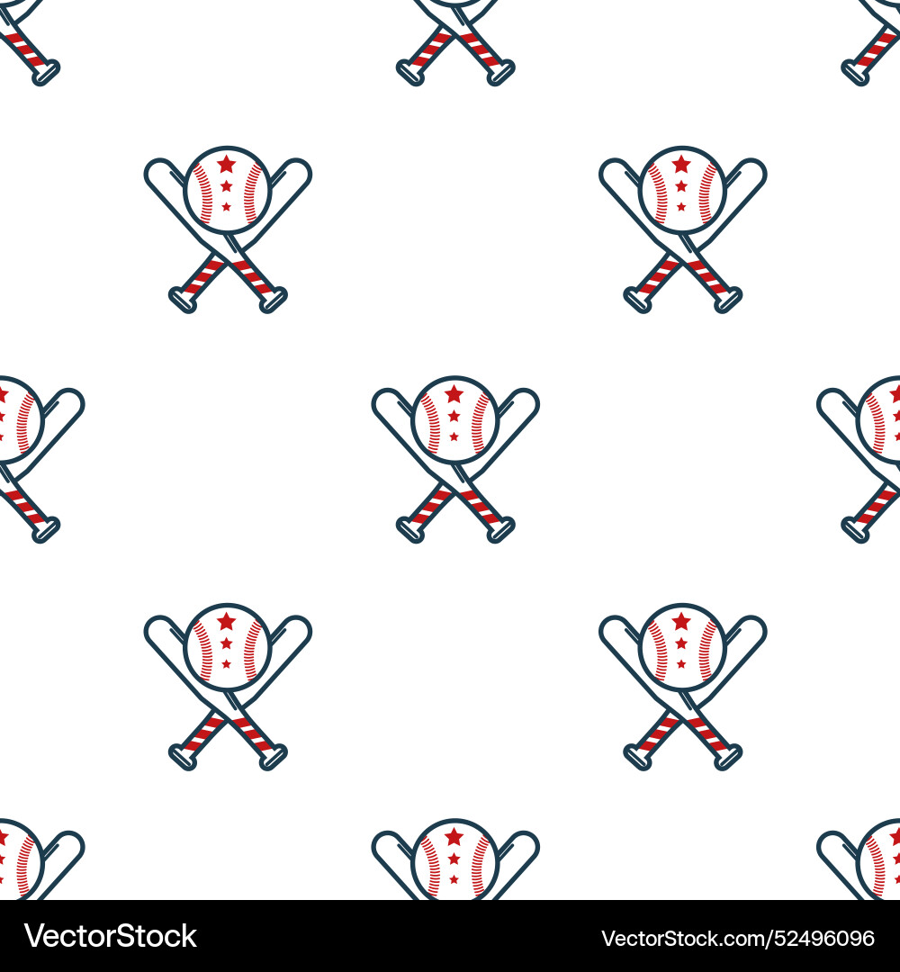 Baseball bats ball stars pattern Royalty Free Vector Image