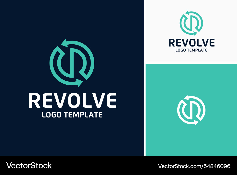 Circular arrow letter r recycle spinning logo Vector Image