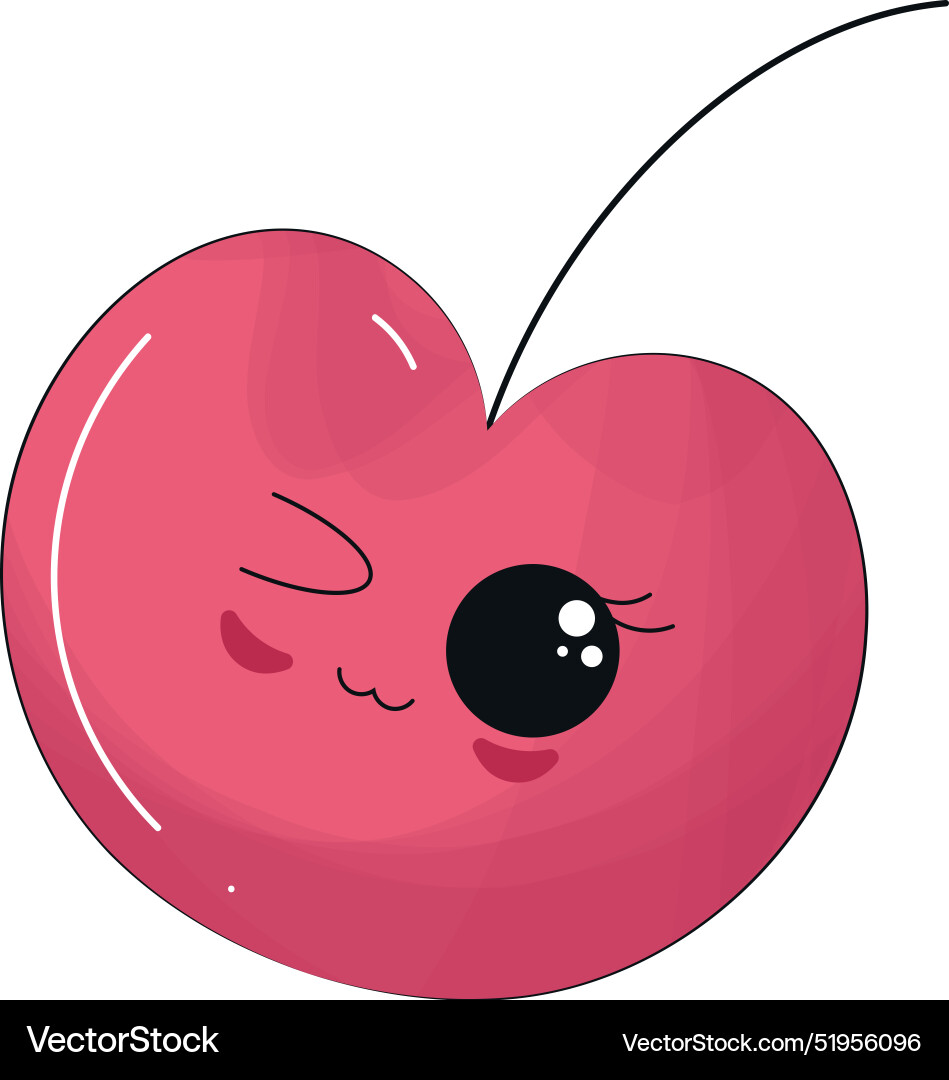 Cute cherry character cartoon Royalty Free Vector Image