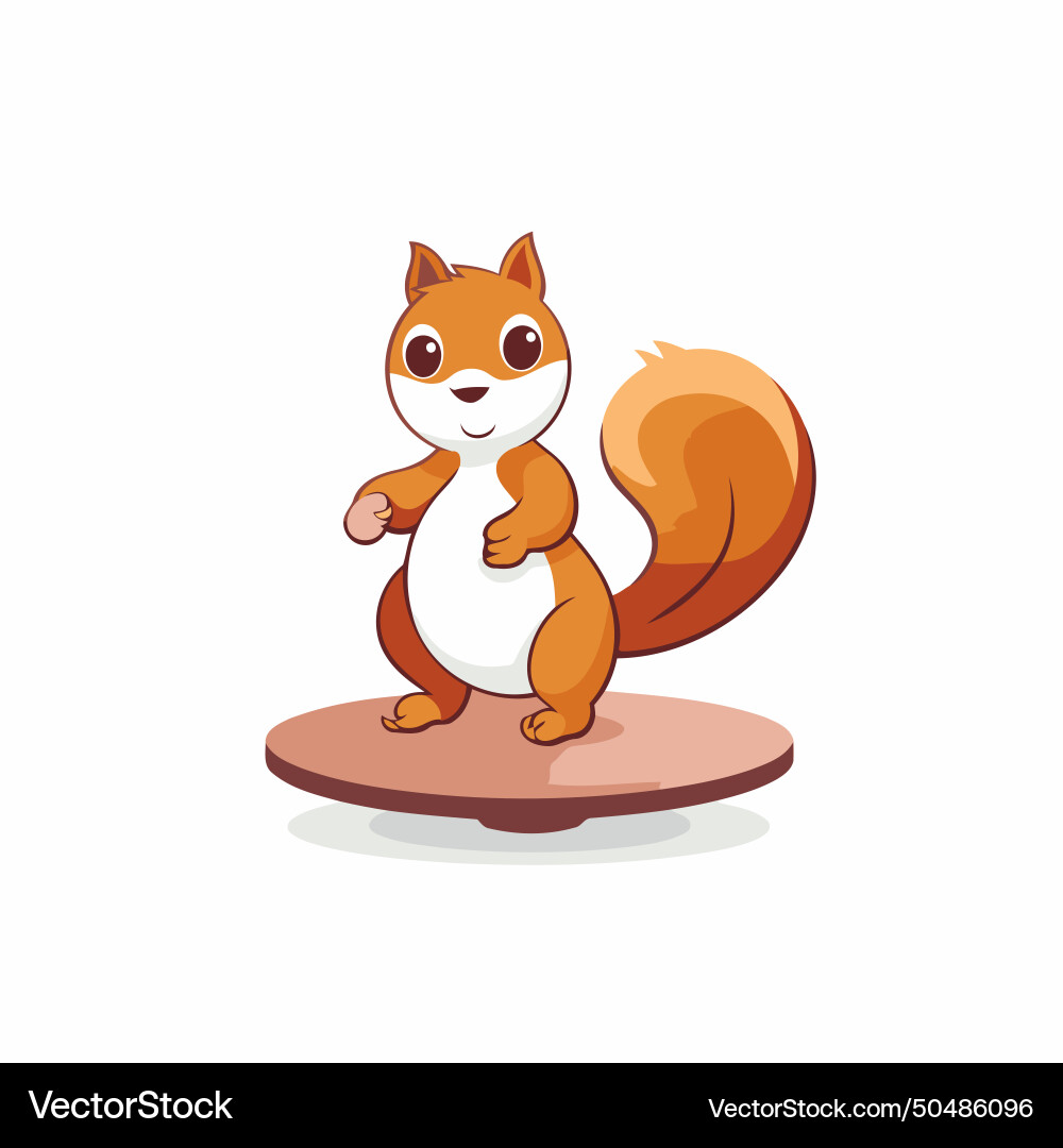 Cute squirrel cartoon character isolated Vector Image