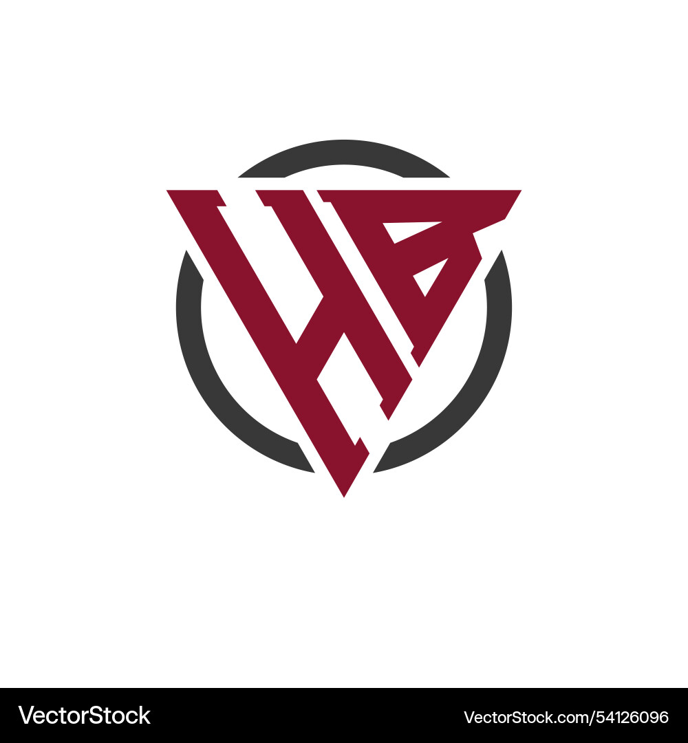 Letter hb monogram logo in bold triangle design Vector Image