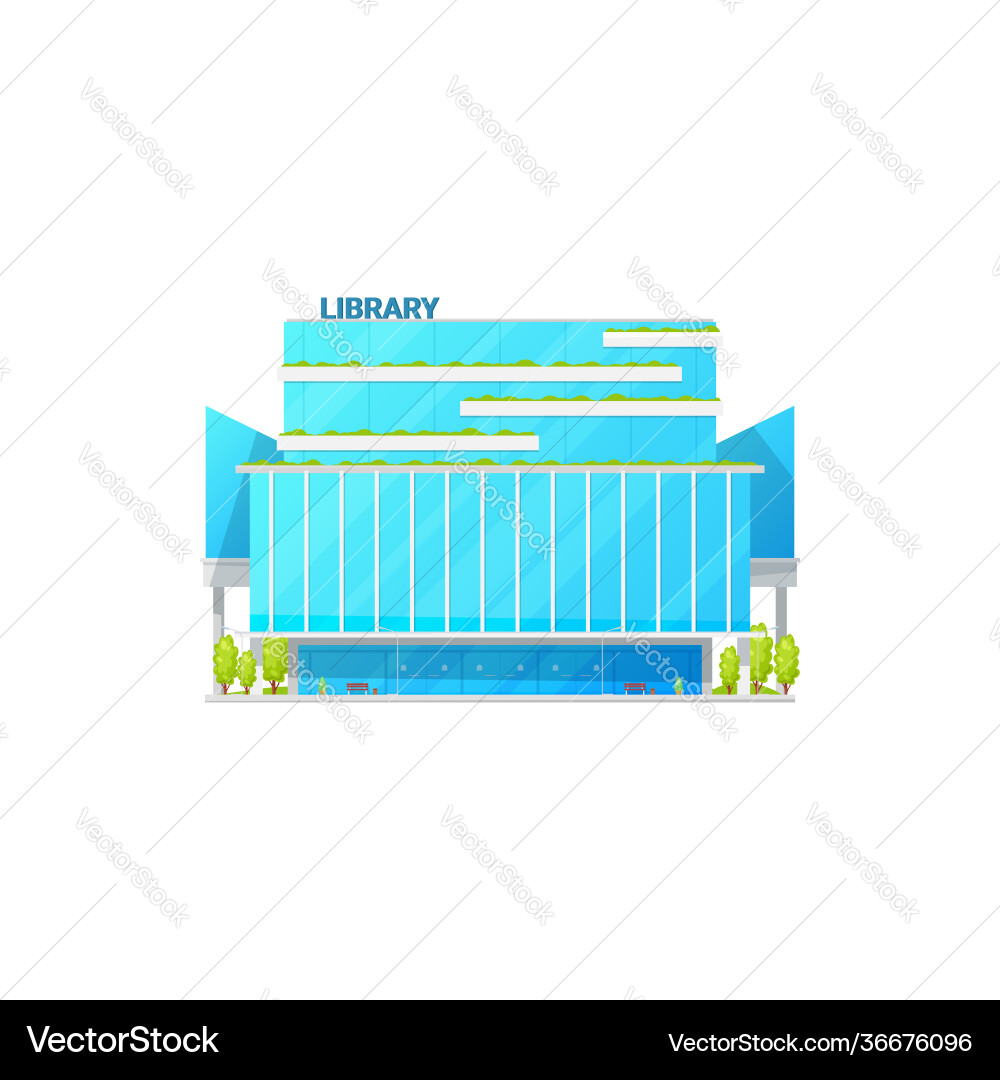 Library house city public establishment isolated Vector Image