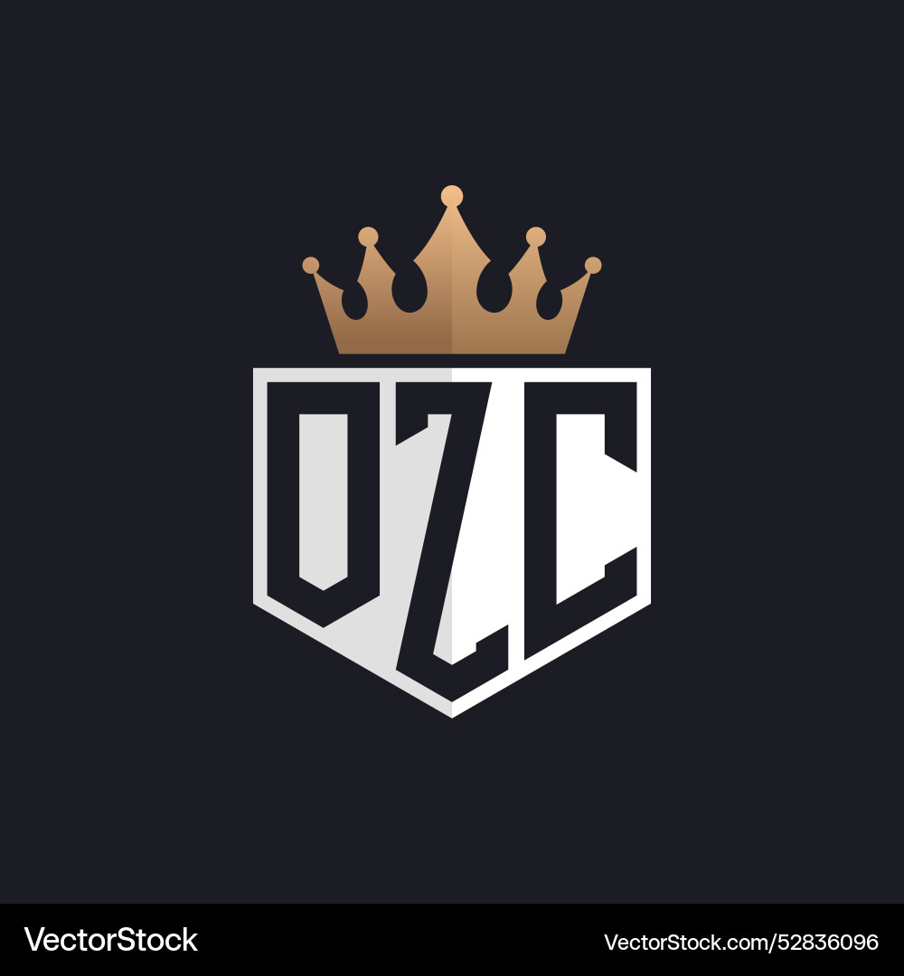 Luxury ozc logo with crown elegant initials Vector Image