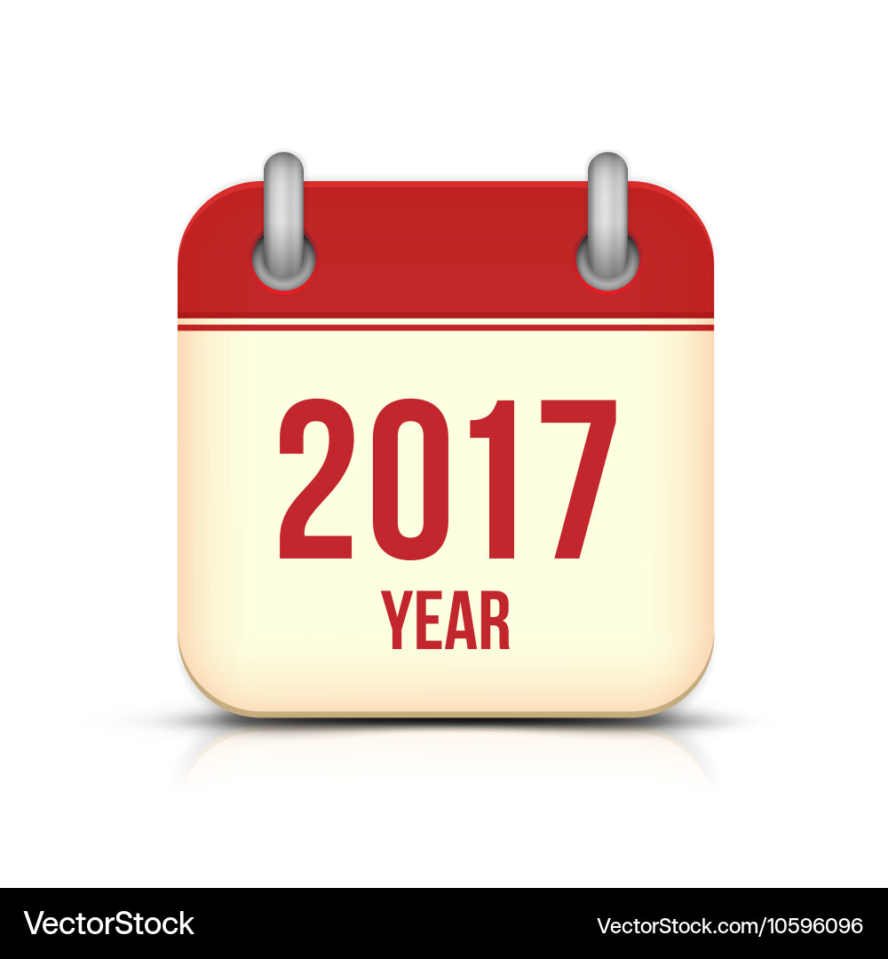 New year 2017 calendar icon on white Royalty Free Vector