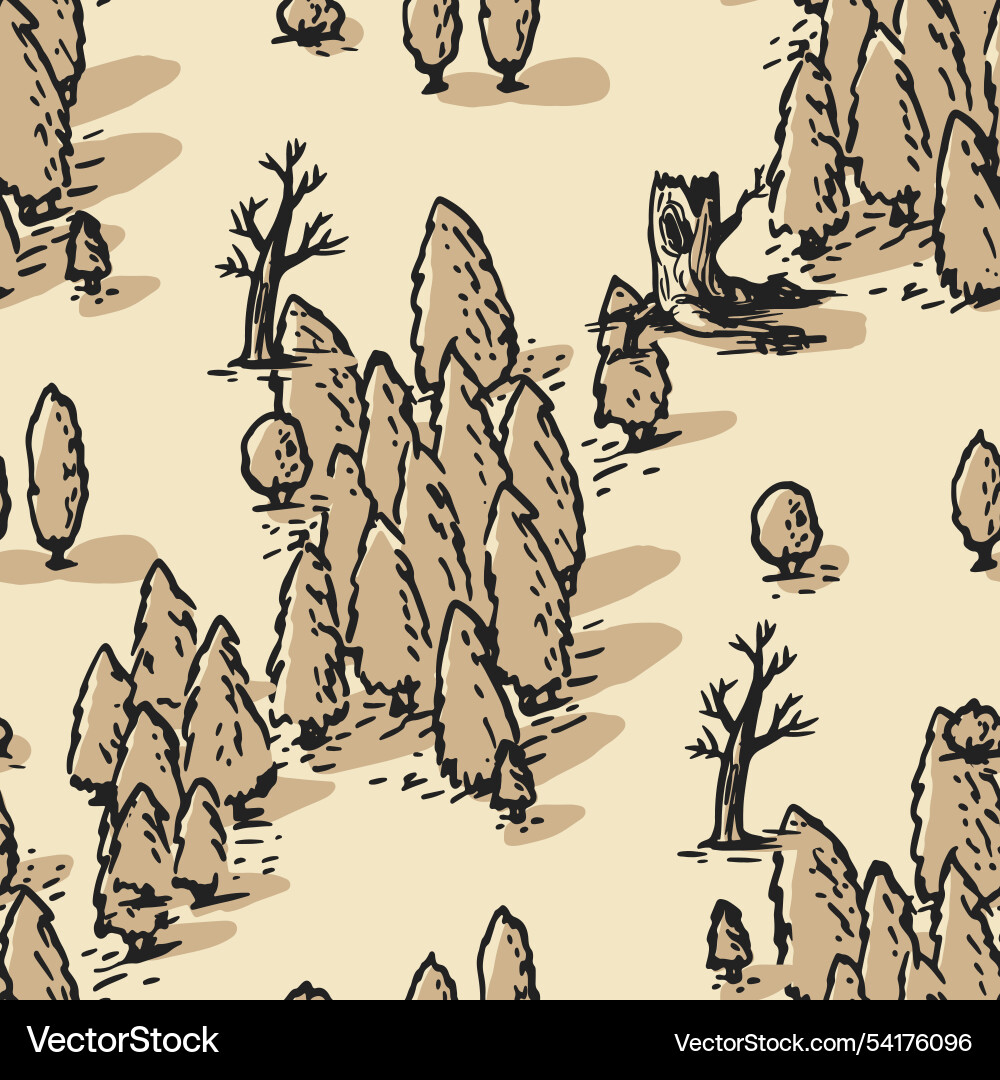 Seamless pattern forest top view park from Vector Image