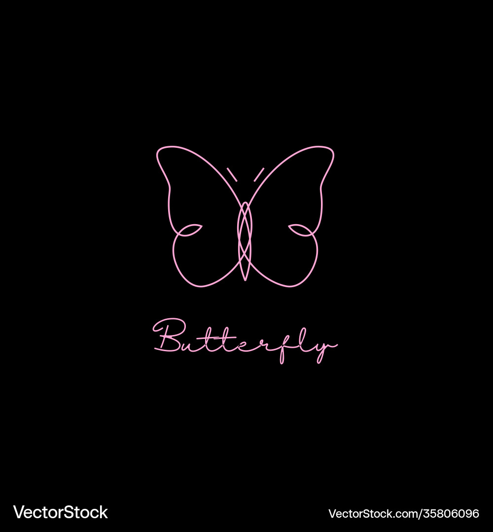 Simple butterfly logo design Royalty Free Vector Image
