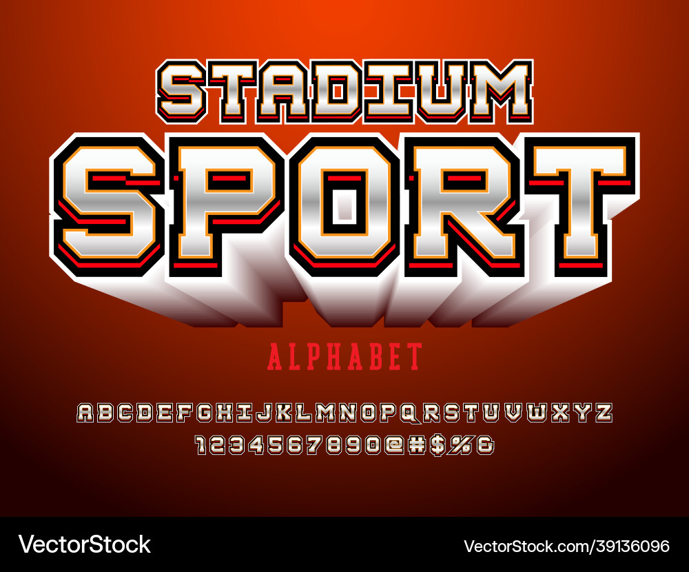 Sport font Royalty Free Vector Image - VectorStock