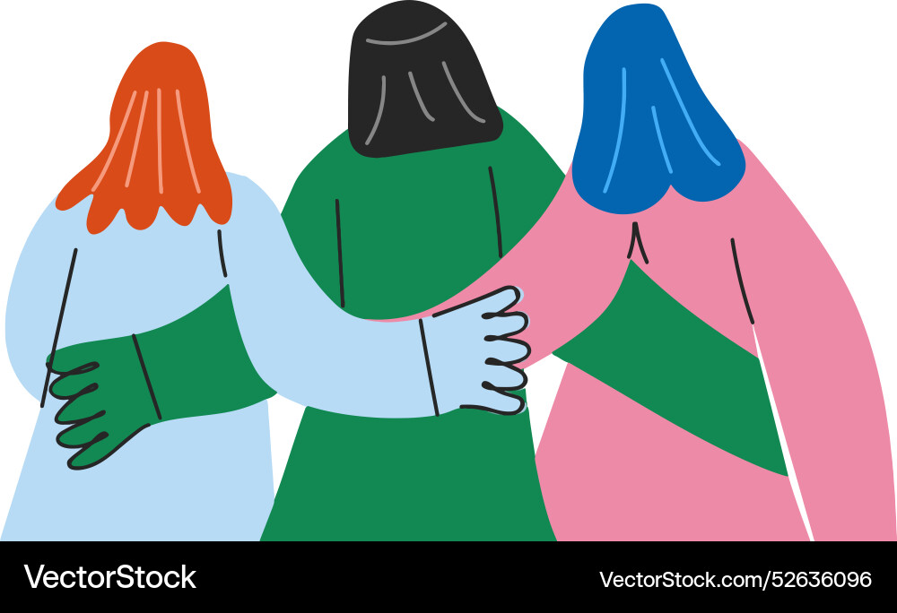 Three best friends Royalty Free Vector Image - VectorStock